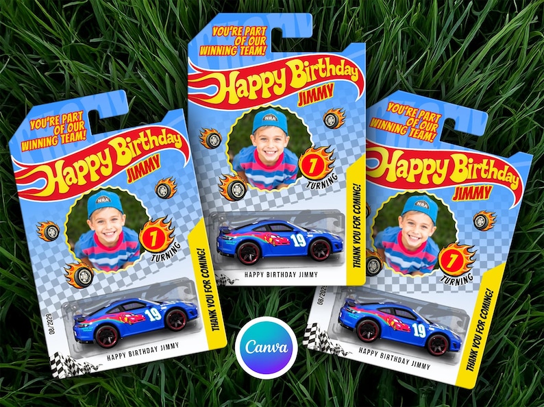 Editable Birthday Car Toy Packaging Canva Template, Kids Party Favor ...