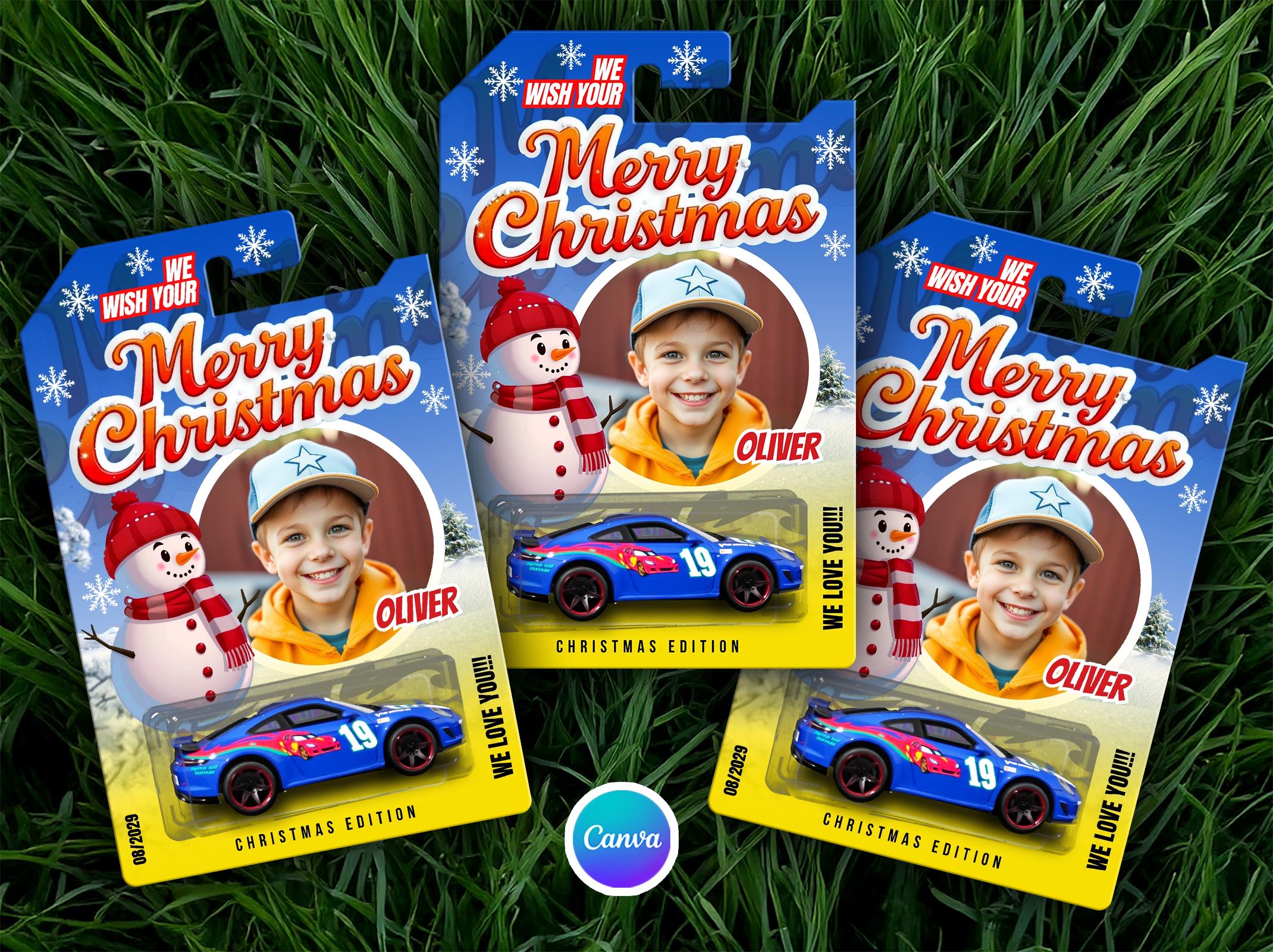 Editable Christmas Car Toy Party Favor Template, Holiday Race Car Gift ...