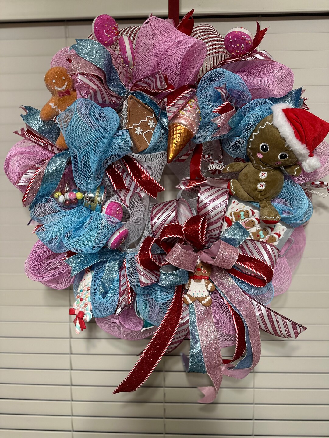Deco Mesh Gingerbread Wreath - Etsy