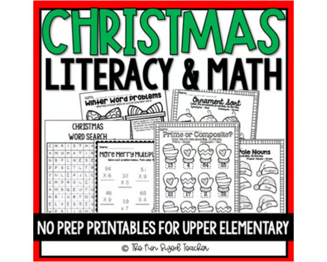 Christmas Literacy & Math Packet for Upper Elementary - Etsy