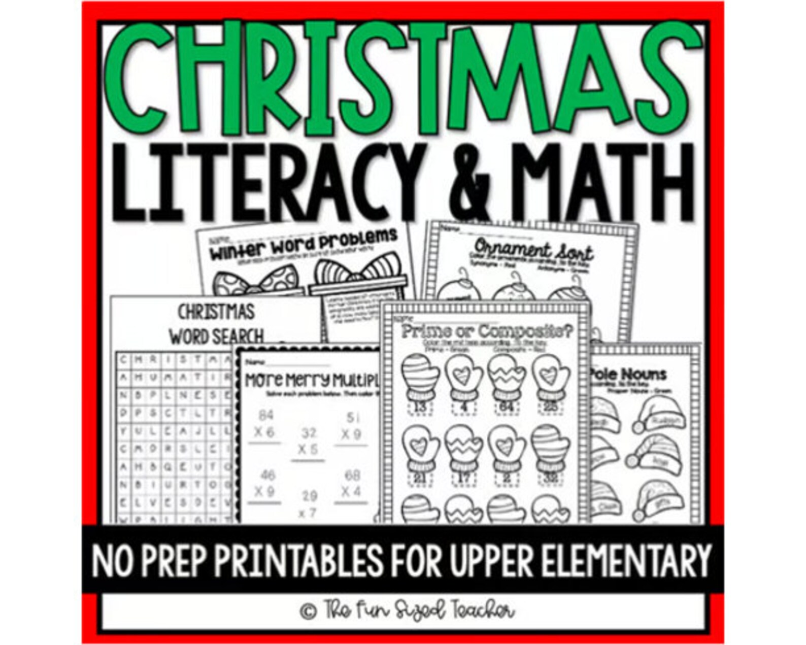 Christmas Literacy & Math Packet for Upper Elementary - Etsy