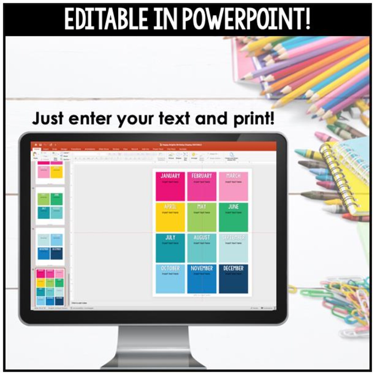 Birthday Display Bulletin Board Kit EDITABLE Classroom Decor - Etsy