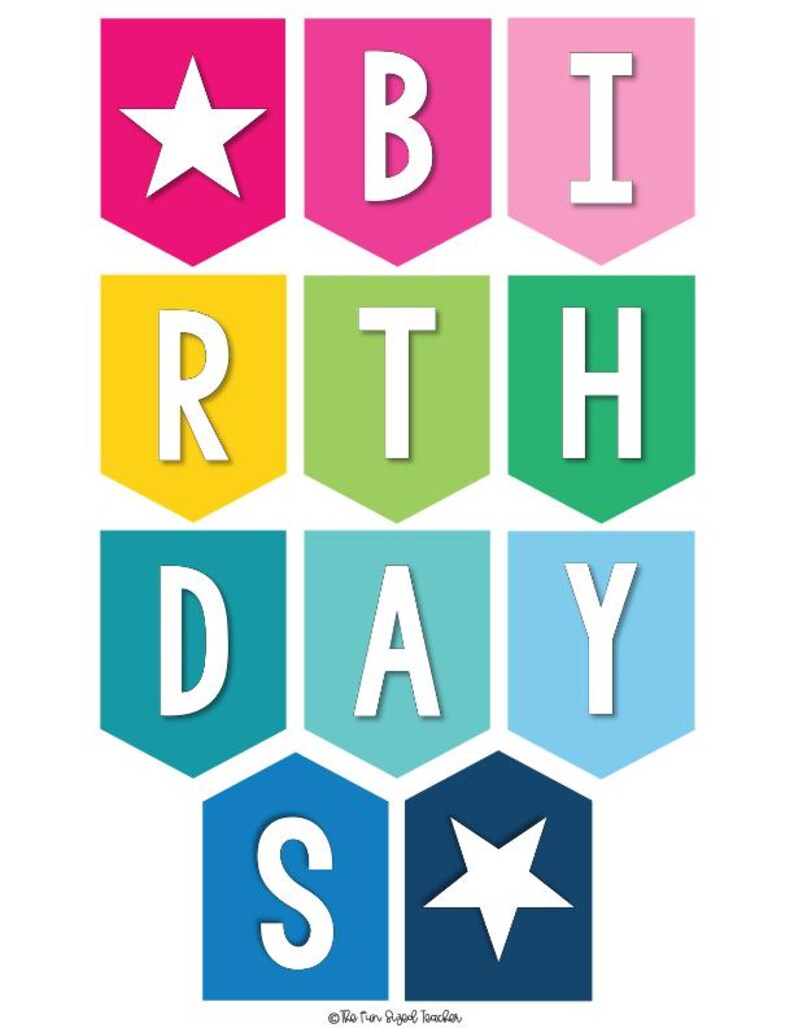 Birthday Display Bulletin Board Kit EDITABLE Classroom Decor - Etsy