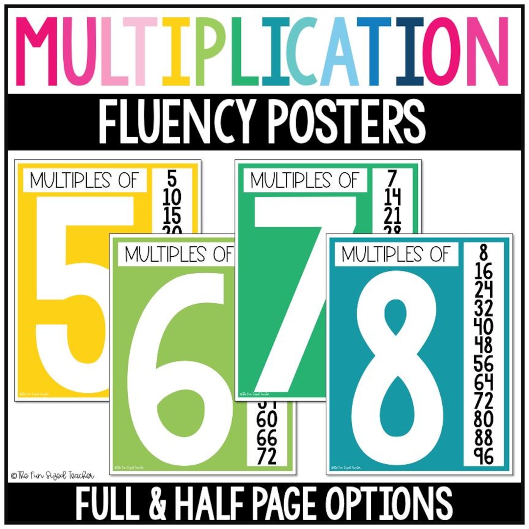 Multiples Posters for Multiplication Facts 1 - 12 - Etsy