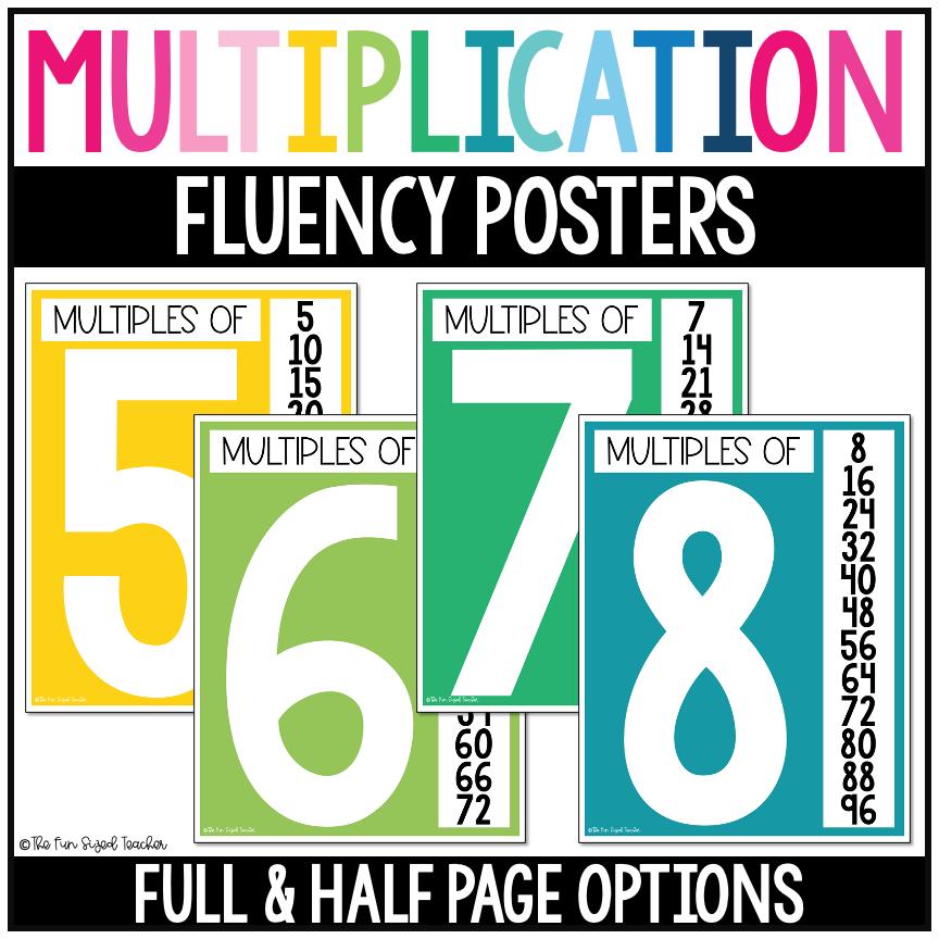 Multiples Posters for Multiplication Facts 1 - 12 - Etsy
