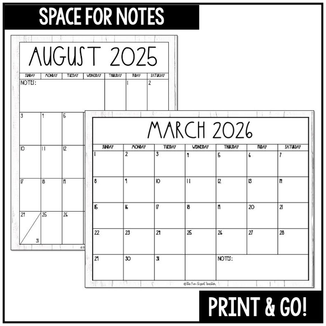2025-2026 Rae Dunn Inspired Calendar - Etsy