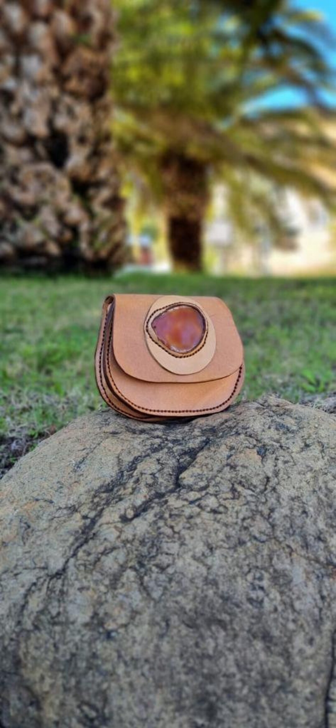 Mini Bag-natural Stone - Natural - Handmade - Hand Sewn - Women's Bag ...