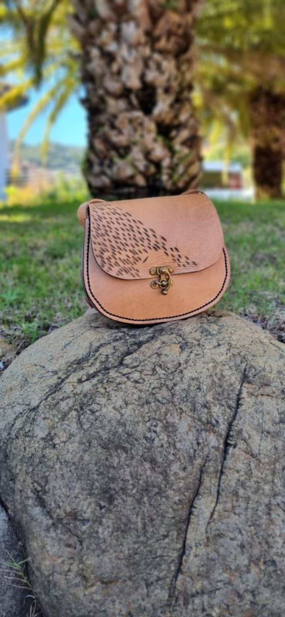 Handmade Leather Bag - Texture Work - Special Pattern - Crossbody Bag ...