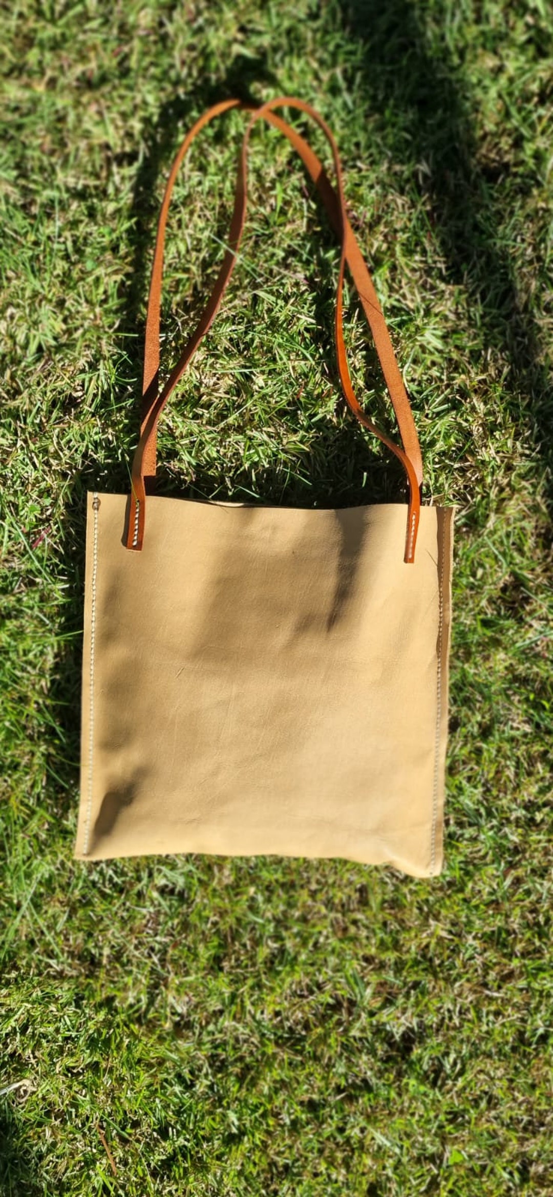 Hand Stitched - Natural Leather Bag - Single Piece - Special Production ...