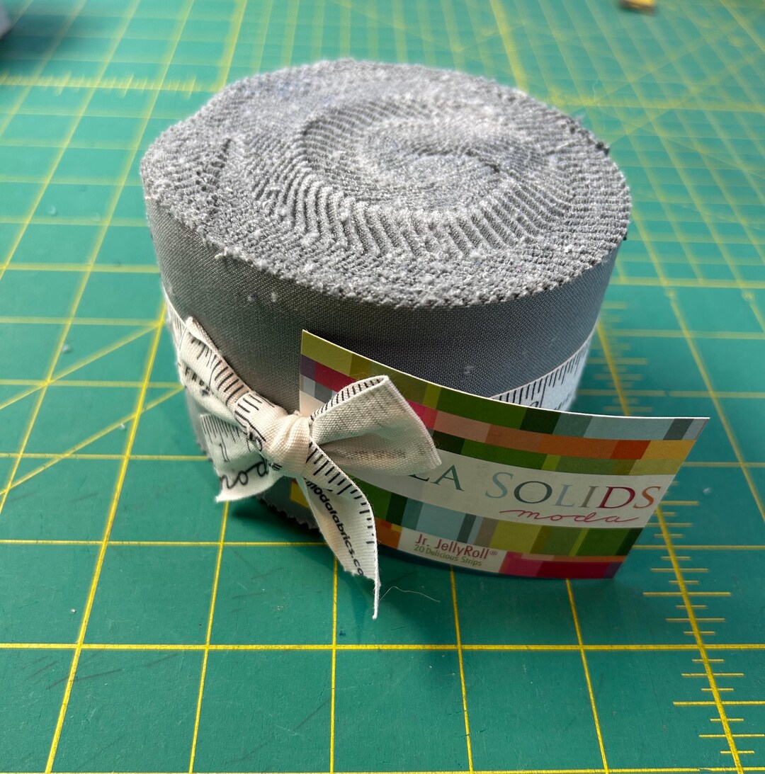 Steel Grey Bella Solids Jr. Jelly Roll by Moda Fabrics - Etsy