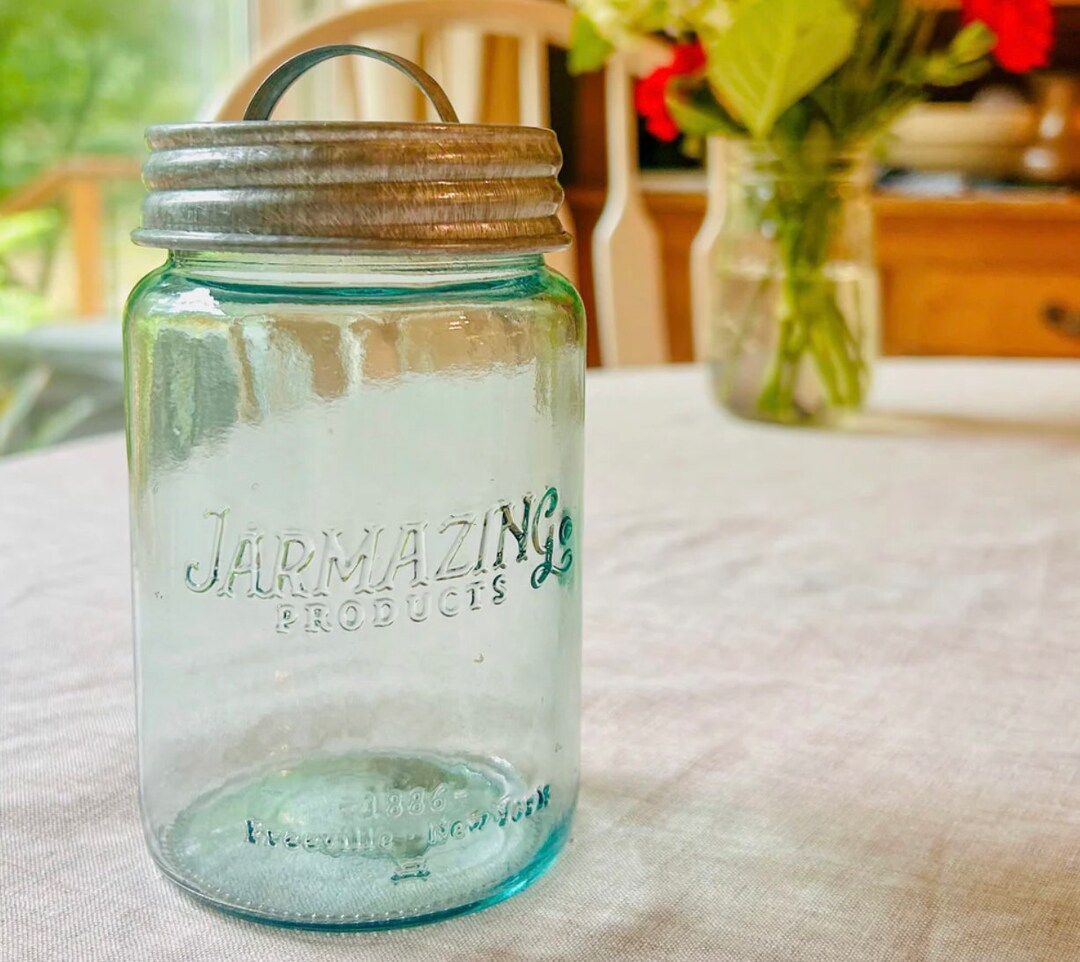 Galvanized Vintage Reproduction Mason Jar Lids With Handle Set of 4 ...