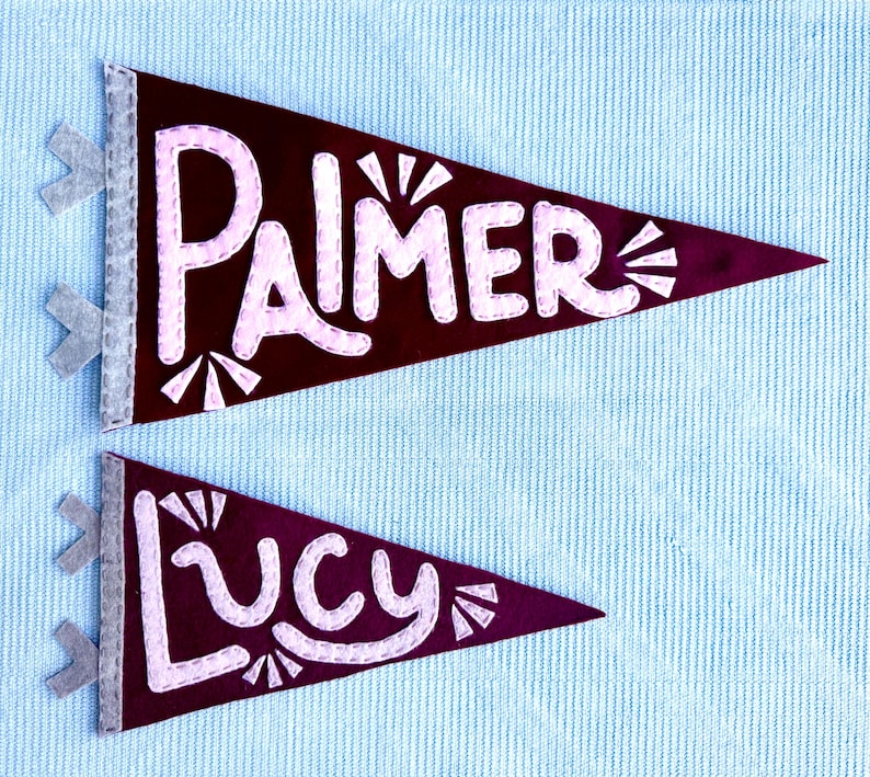 Large Custom Name Flag Pennant Wall Hanging - Etsy