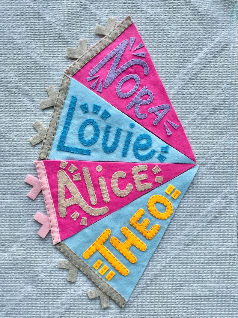 Custom Name Flag Pennant Wall Hanging - Etsy