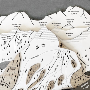 Custom Ski Resort Map Art 3D Wood Ski Map Wall Art, Unique Gift for ...