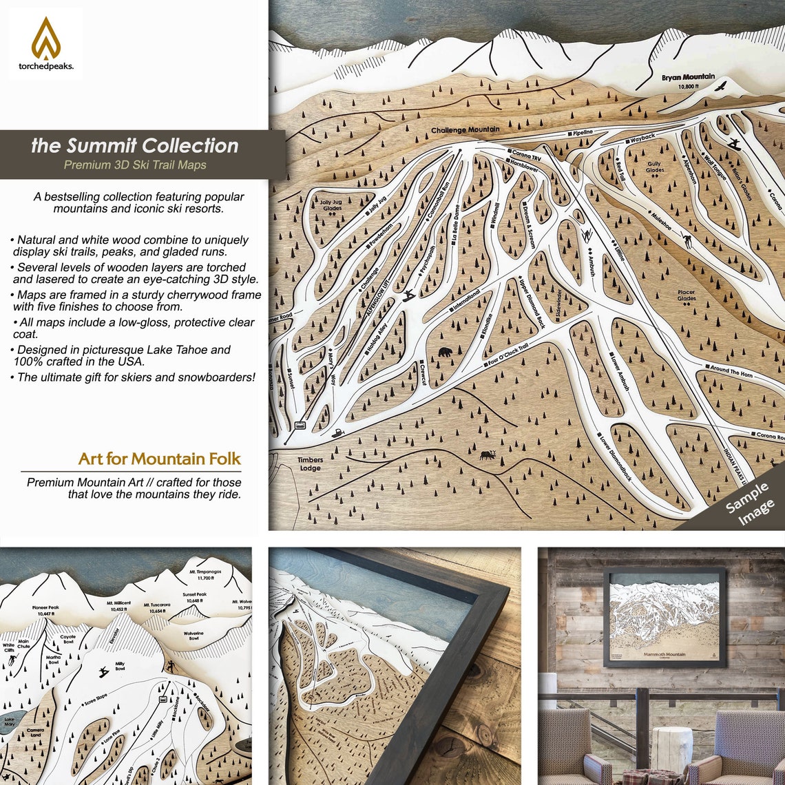 3D Mt Rose, NV Ski Resort Trail Map Custom Ski Map, Ski Slope Map Art ...