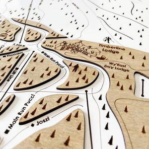Timberline Lodge Mount Hood Ski Trail Map | Wooden Ski Map, Skiing Sign ...