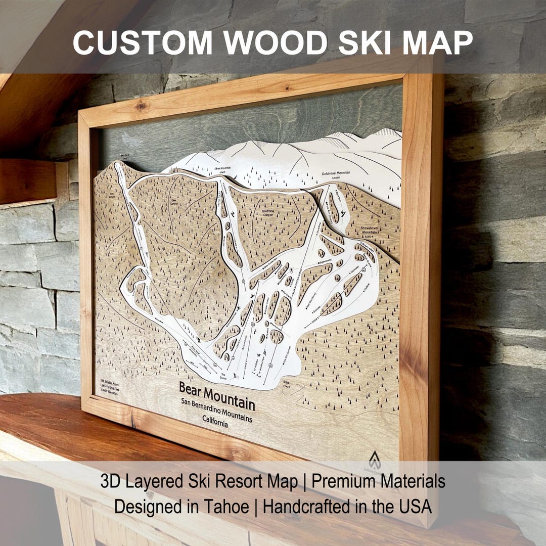 Ski Resort Map - Custom 3D Wood Trail Map - Etsy