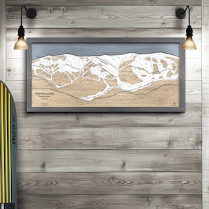 Vail Colorado (back Bowls) Ski Map Art | Wooden Vail Mountain Ski Trail ...