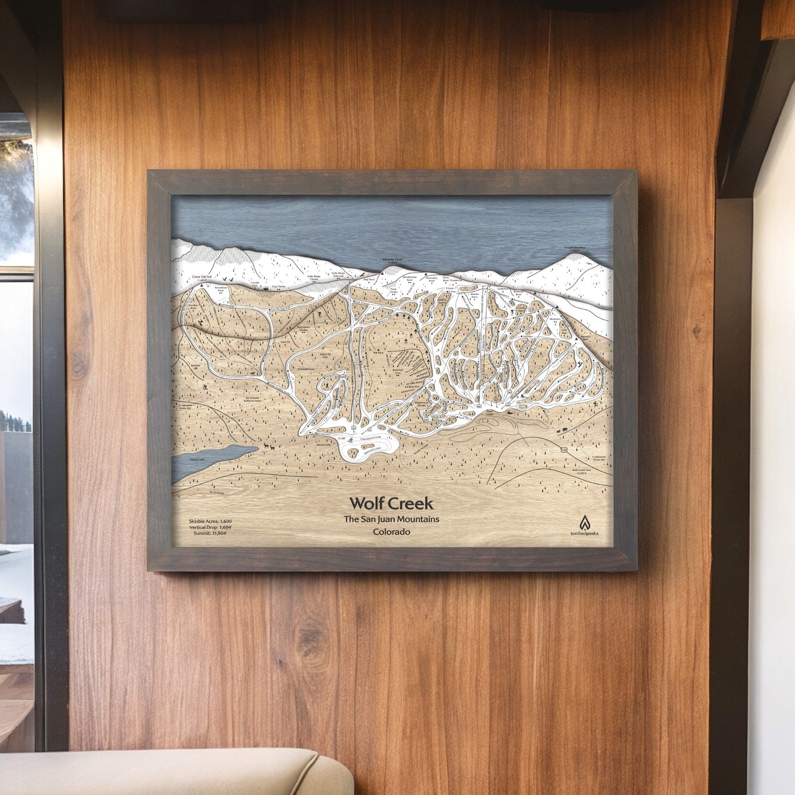 3D Wolf Creek, CO Ski Trail Map Art Wooden Custom Ski Map, Ski Decor ...
