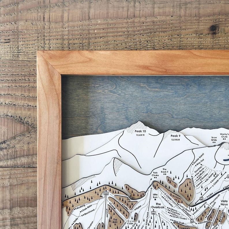 Ski Resort Map - Custom 3D Wood Trail Map - Etsy