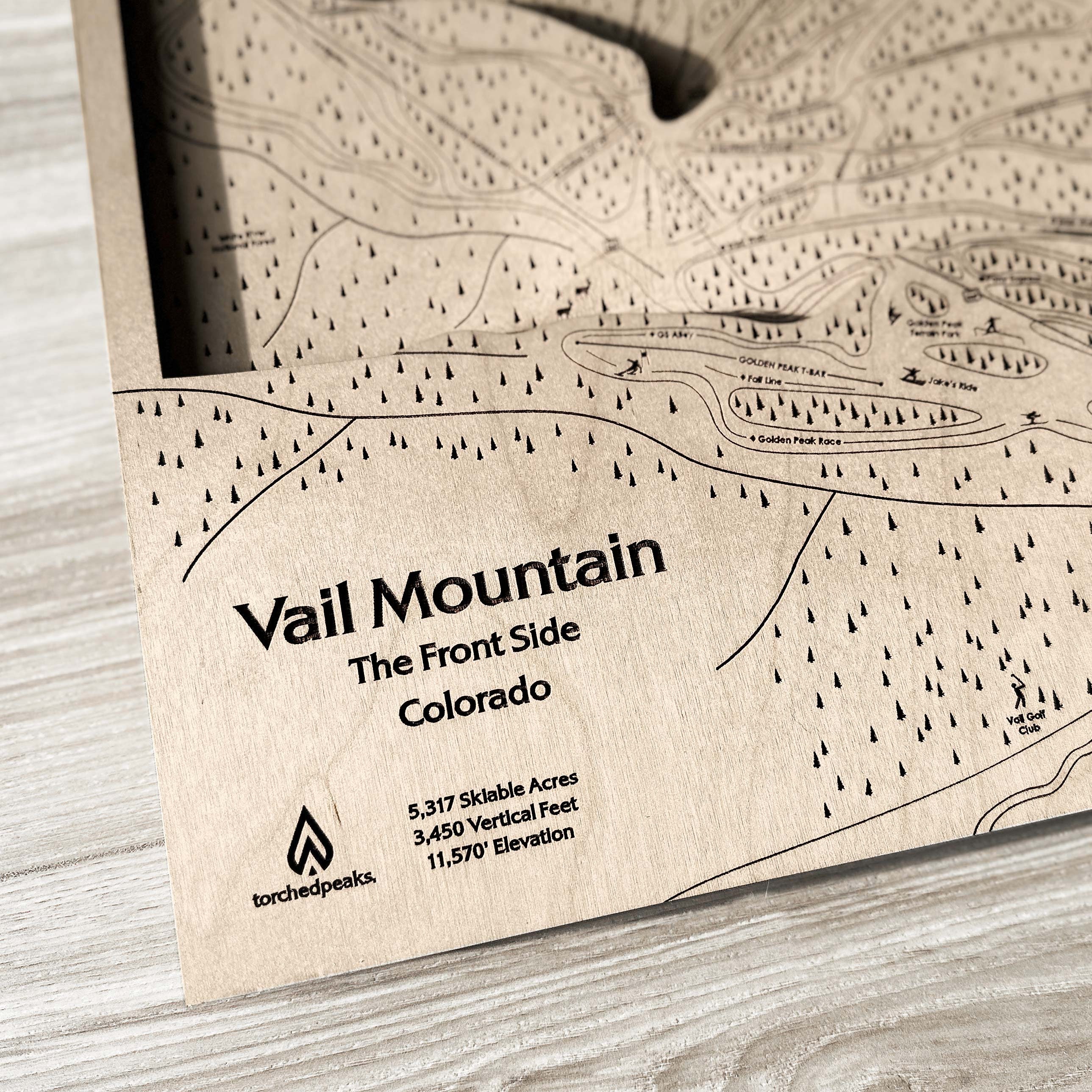 Vail, CO Ski Trail Map Art | 32" X 16" Wood Mountain Art, Ski House ...