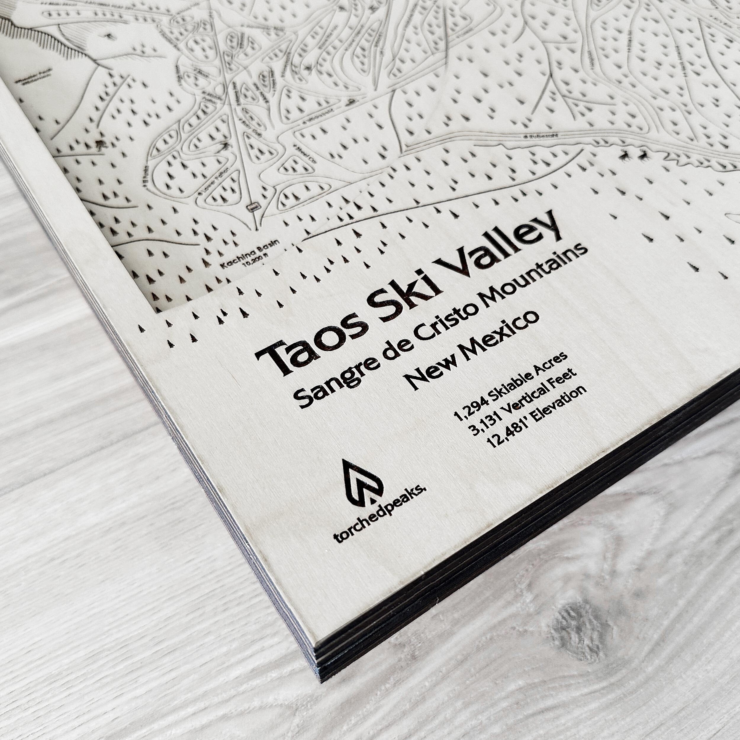 Taos Ski Valley, NM Ski Trail Map Art | Ski Slope Mountain Art ...