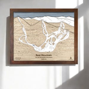 Bear Mountain Resort Ski Trail Map | Custom Wood Skiing Map, Skiing ...