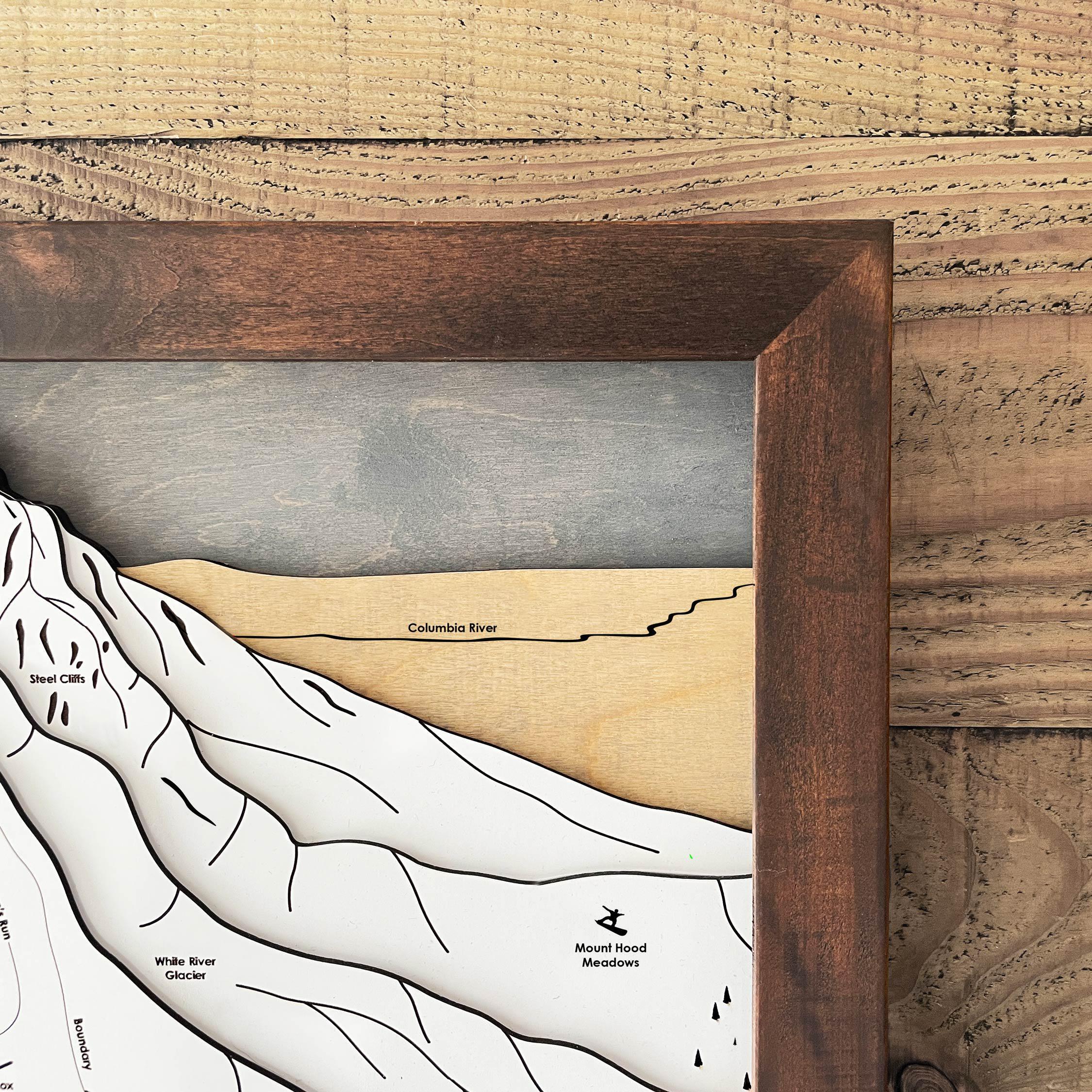 Timberline Lodge Mount Hood Ski Trail Map | Wooden Ski Map, Skiing Sign ...