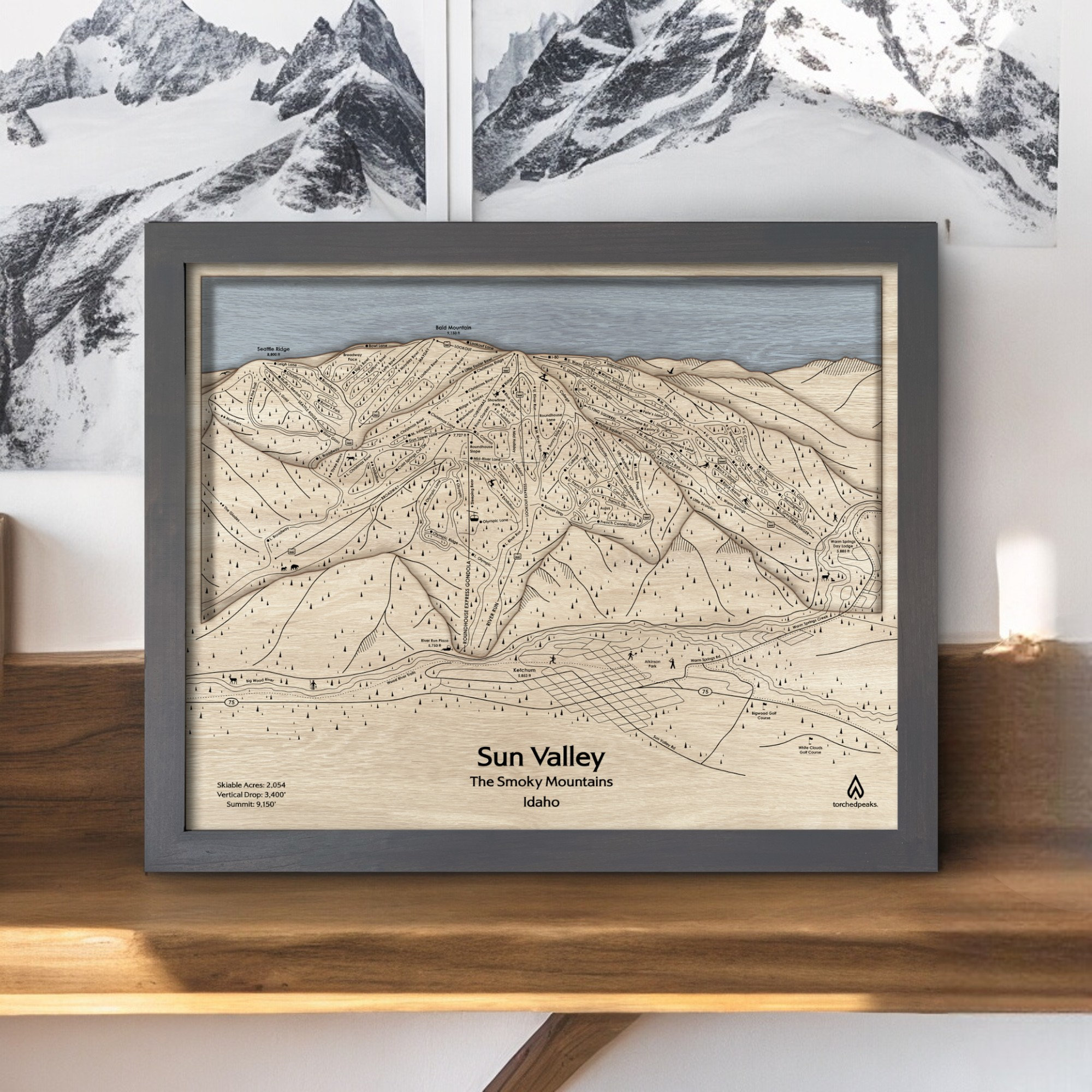 Custom Ski Trail Map - Premium Wood Ski Resort Wall Art, Unique Gift ...