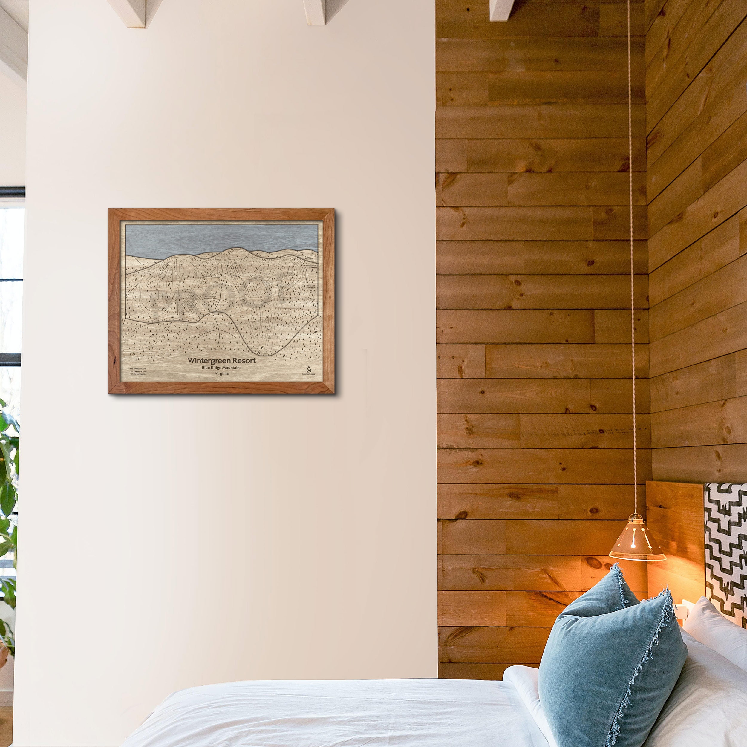 Wintergreen, VA Ski Trail Map Art | Ski Slope Mountain Art, Engraved ...