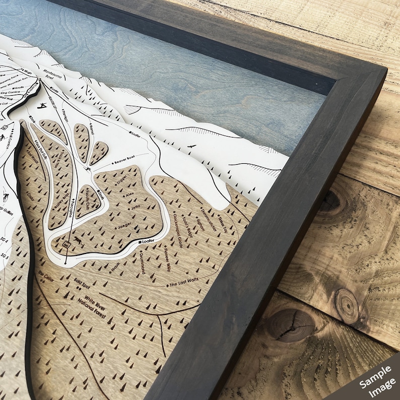 3D Grand Targhee, WY Ski Trail Map Art Wooden Ski Slope Art, Layered ...
