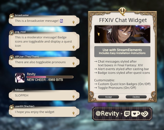 FFXIV Chat Widget for Twitch | Final Fantasy XIV Themed Chat + Alerts ...