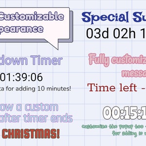 Countdown Timer Widget for Subathon Donothon | Fully Customizable | Stream Widget for Twitch - Etsy
