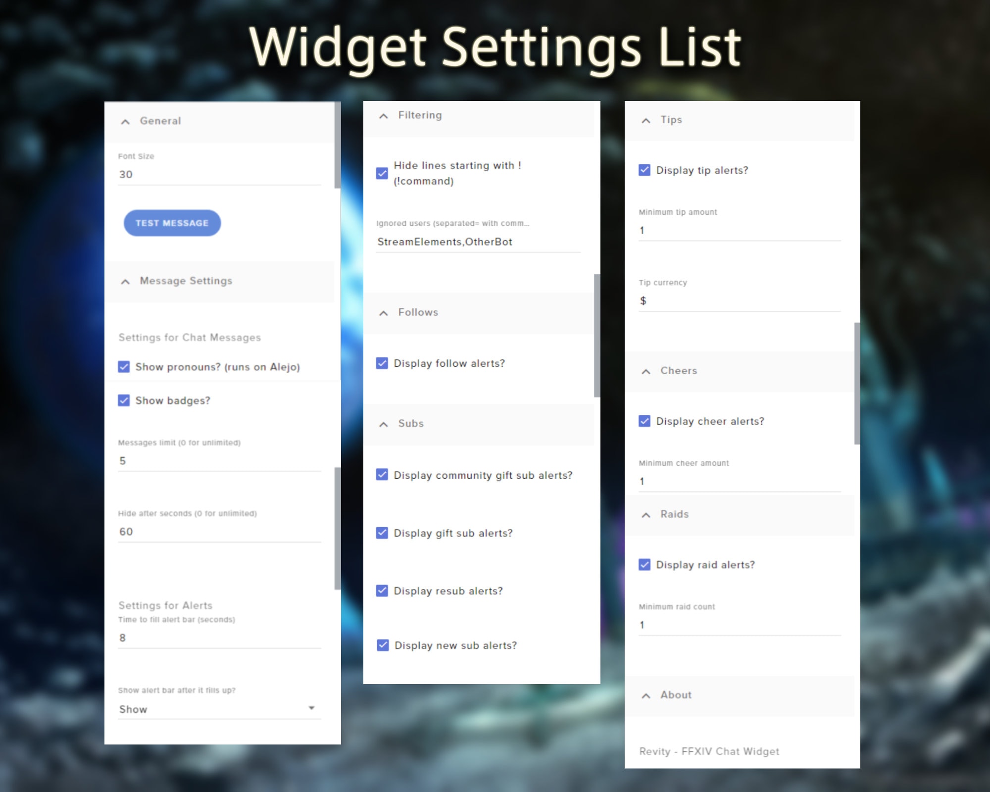 FFXIV Chat Widget for Twitch | Final Fantasy XIV Themed Chat + Alerts ...