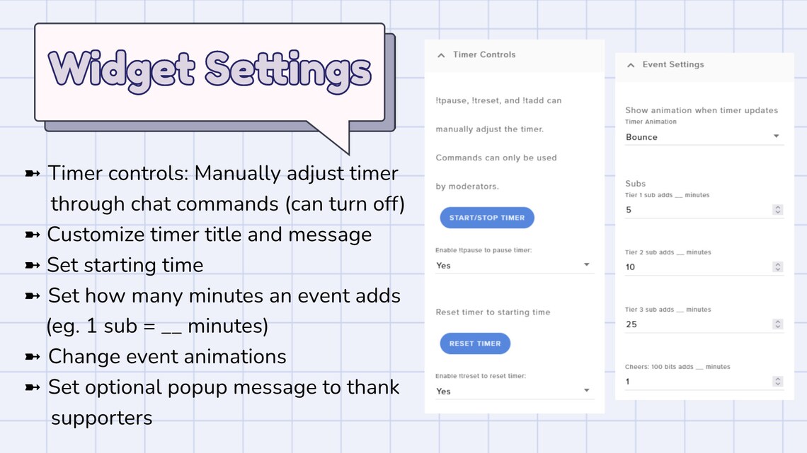 Countdown Timer Widget for Subathon Donothon | Fully Customizable | Stream Widget for Twitch - Etsy