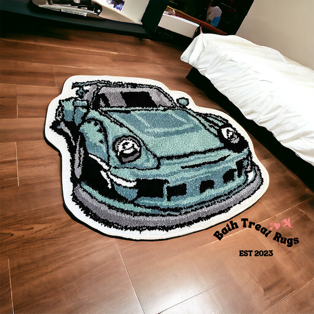 Racing Car Rug, Tufted Rug, Home Decor, Handmade, Tufting, Area Rug ...