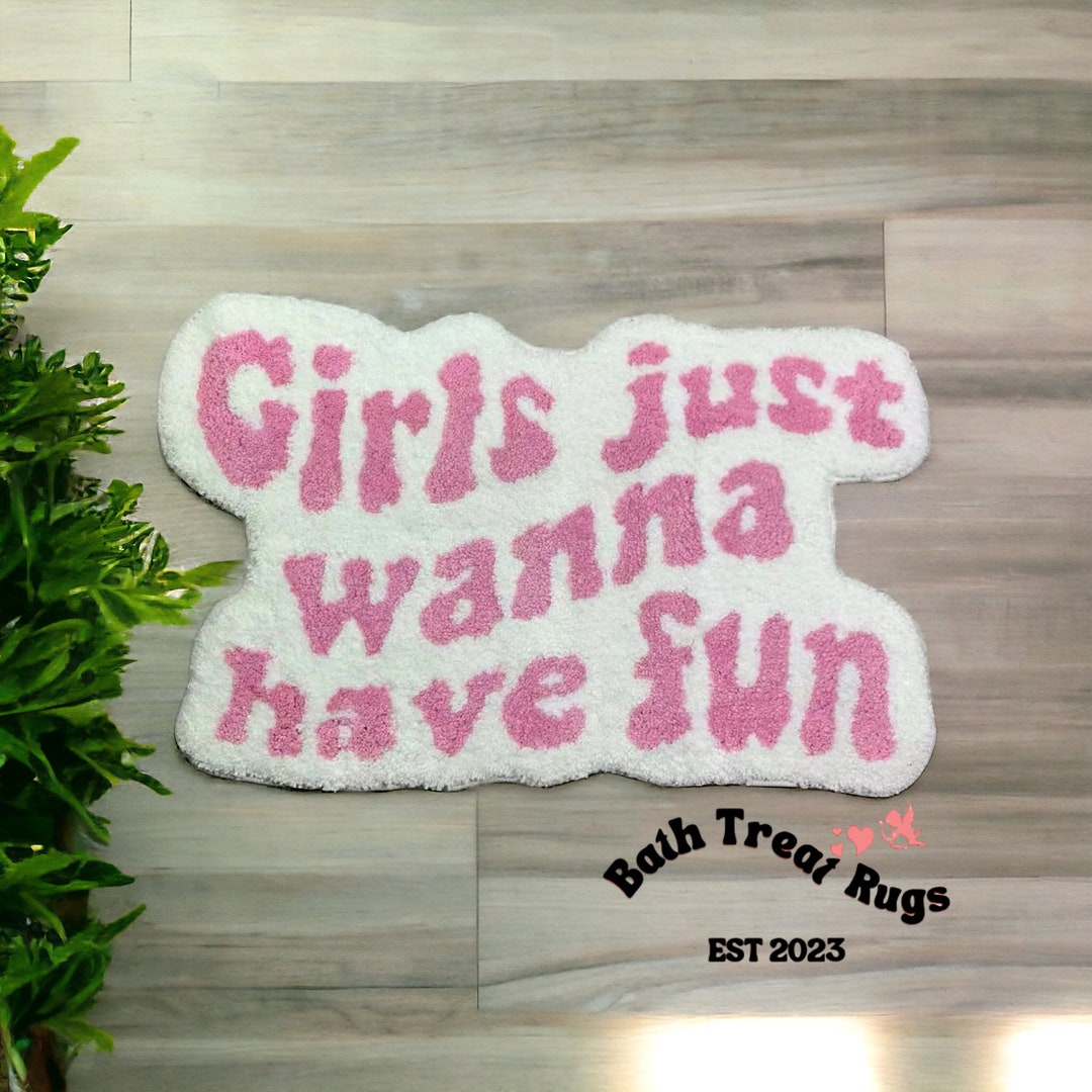 Girls Just Wanna Have Fun Tufted Rug, Tufted Rug, Home Decor, Handmade ...