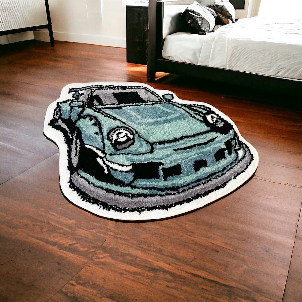 Racing Car Rug, Tufted Rug, Home Decor, Handmade, Tufting, Area Rug ...
