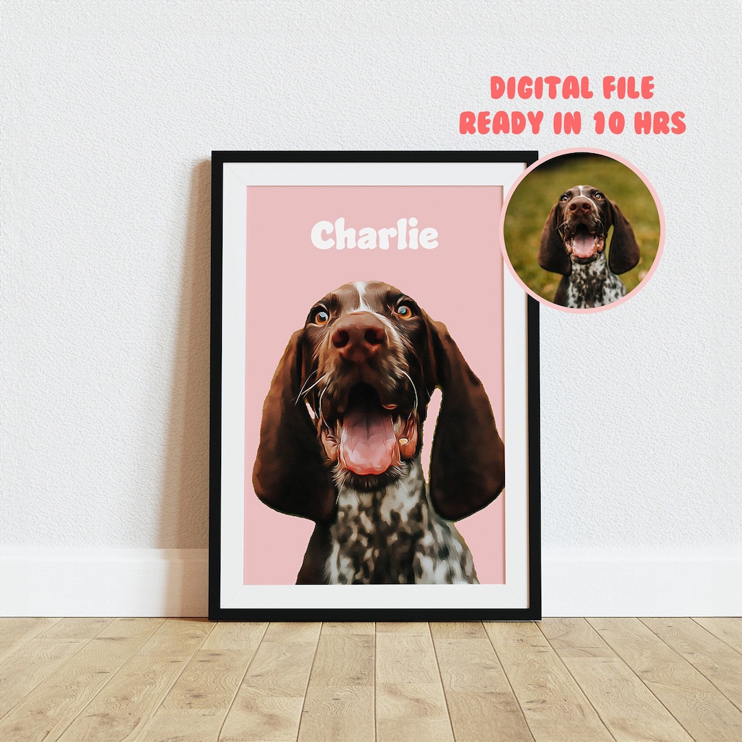 Custom Dog Portrait Memorial Personalized Pet Remembrance Design Gift ...