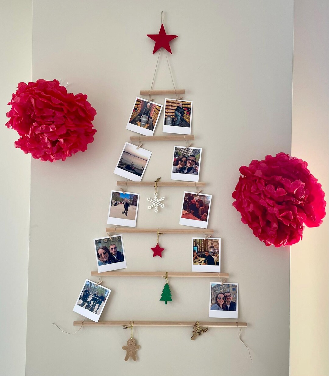 DIY Photo Christmas Tree, Christmas Tree With Polaroid Photo, Felt ...
