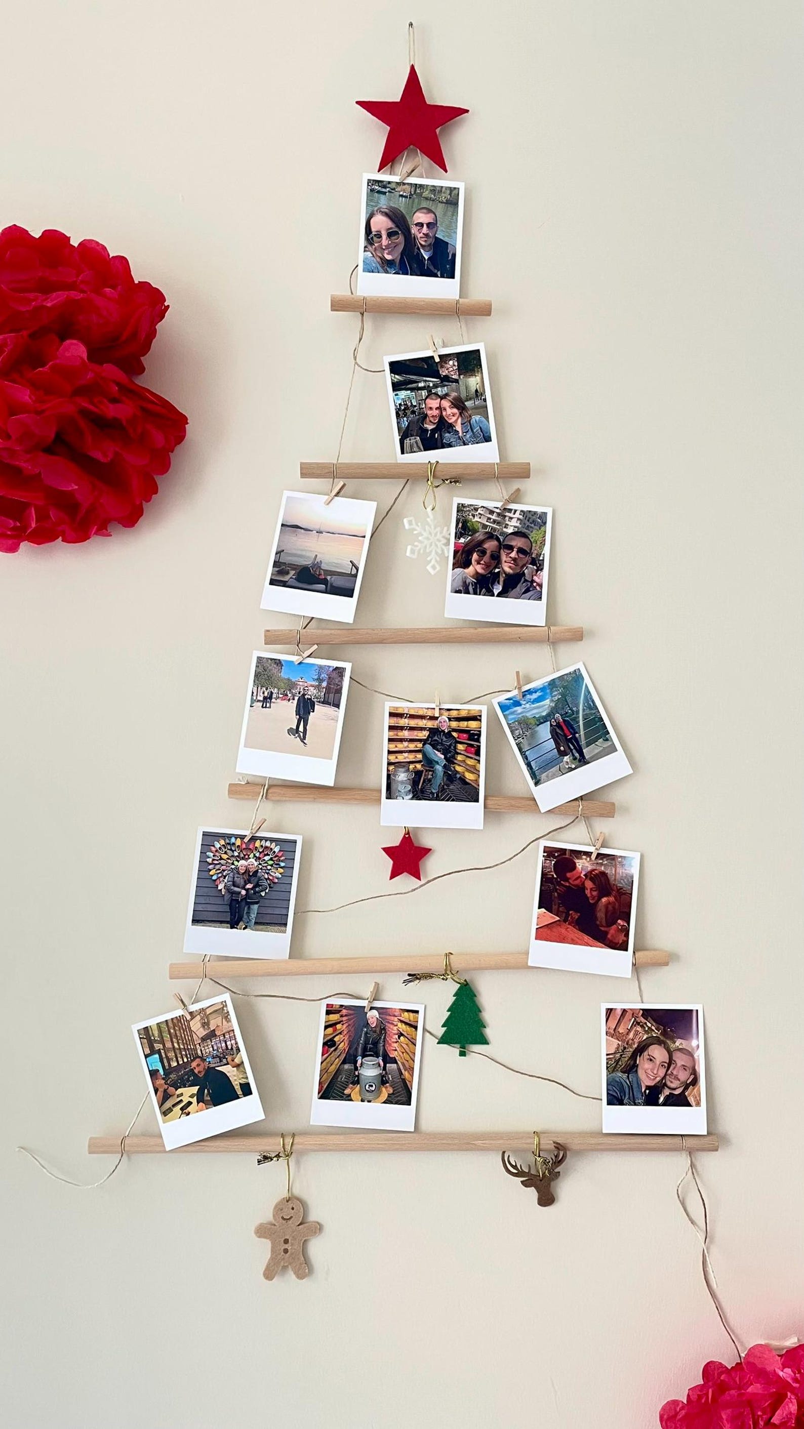 DIY Photo Christmas Tree, Christmas Tree With Polaroid Photo, Felt ...