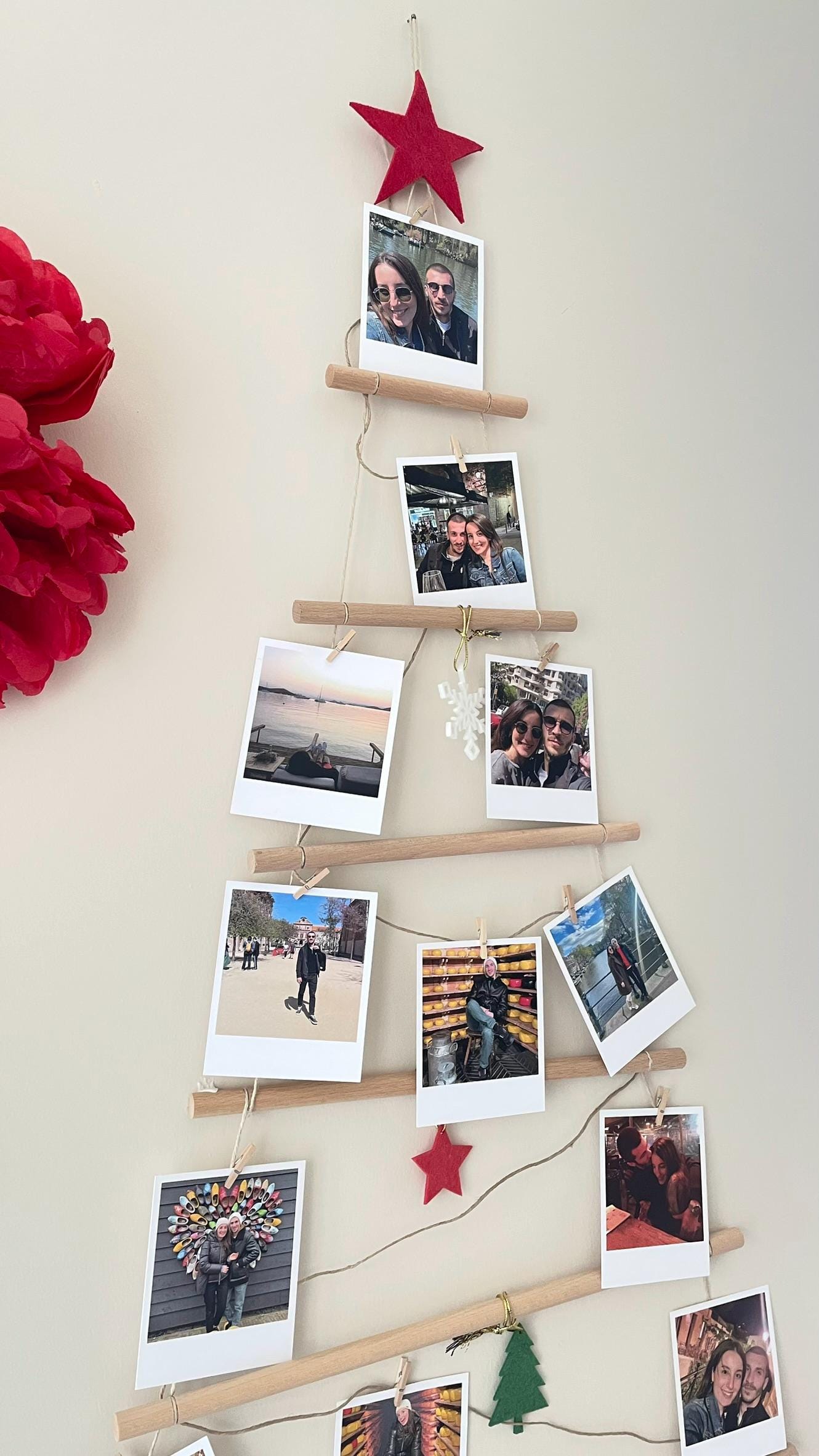 DIY Photo Christmas Tree, Christmas Tree With Polaroid Photo, Felt ...