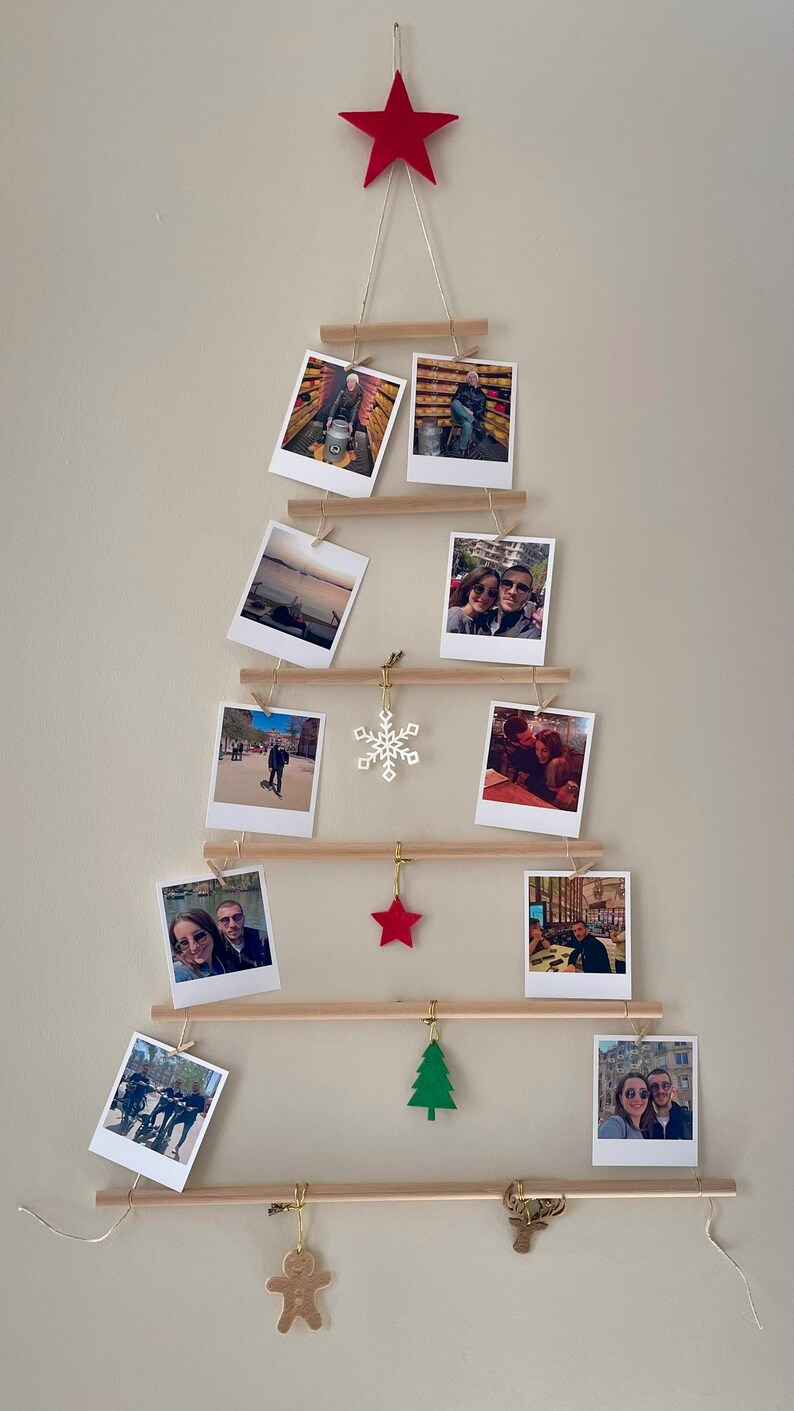 DIY Photo Christmas Tree, Christmas Tree With Polaroid Photo, Felt ...