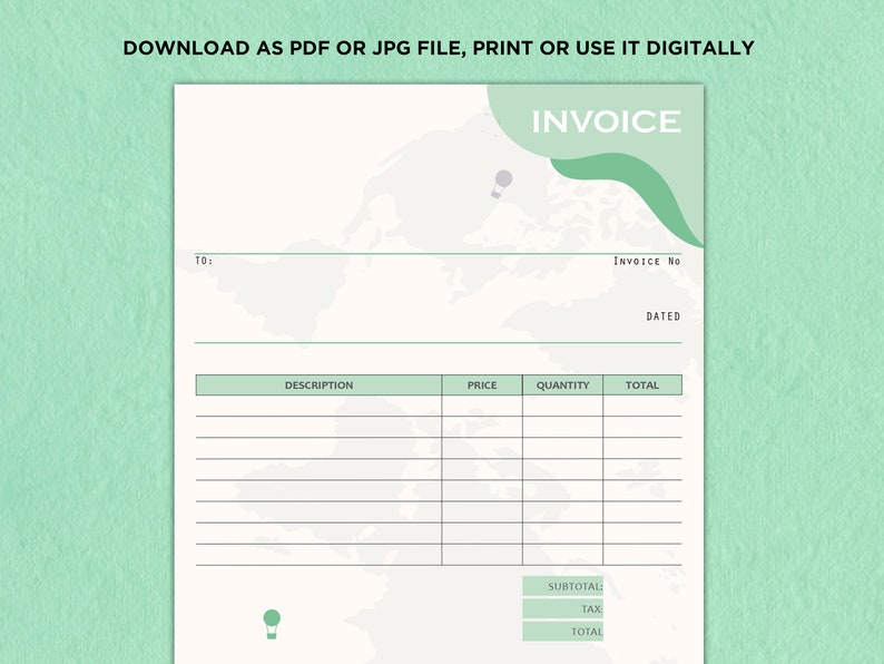 Invoice Template Editable, Billing Template, Invoice Generator, Payment ...