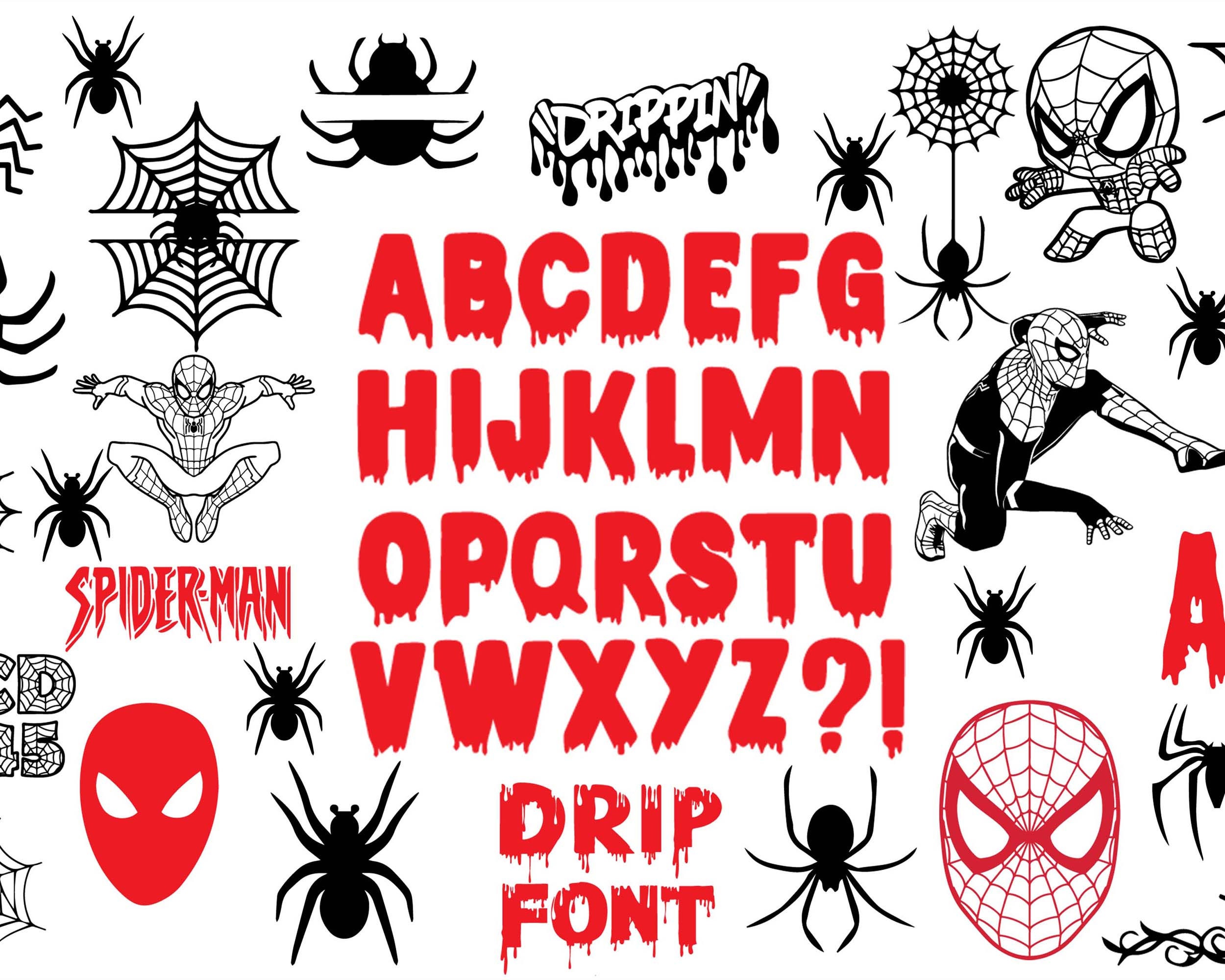 Spider Font Svg, Superhero SVG, Comic Book Typeface, Hero Letters ...