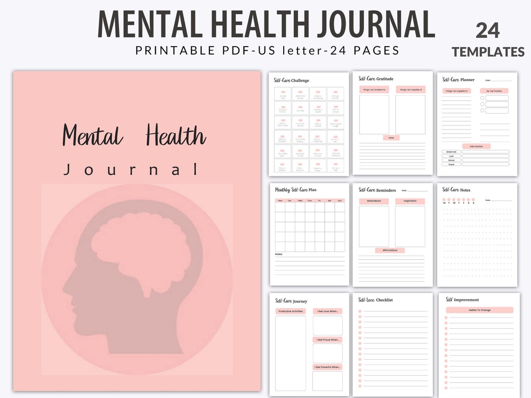 Mental Health Journal Printable, Mental Health Journal, Printable ...