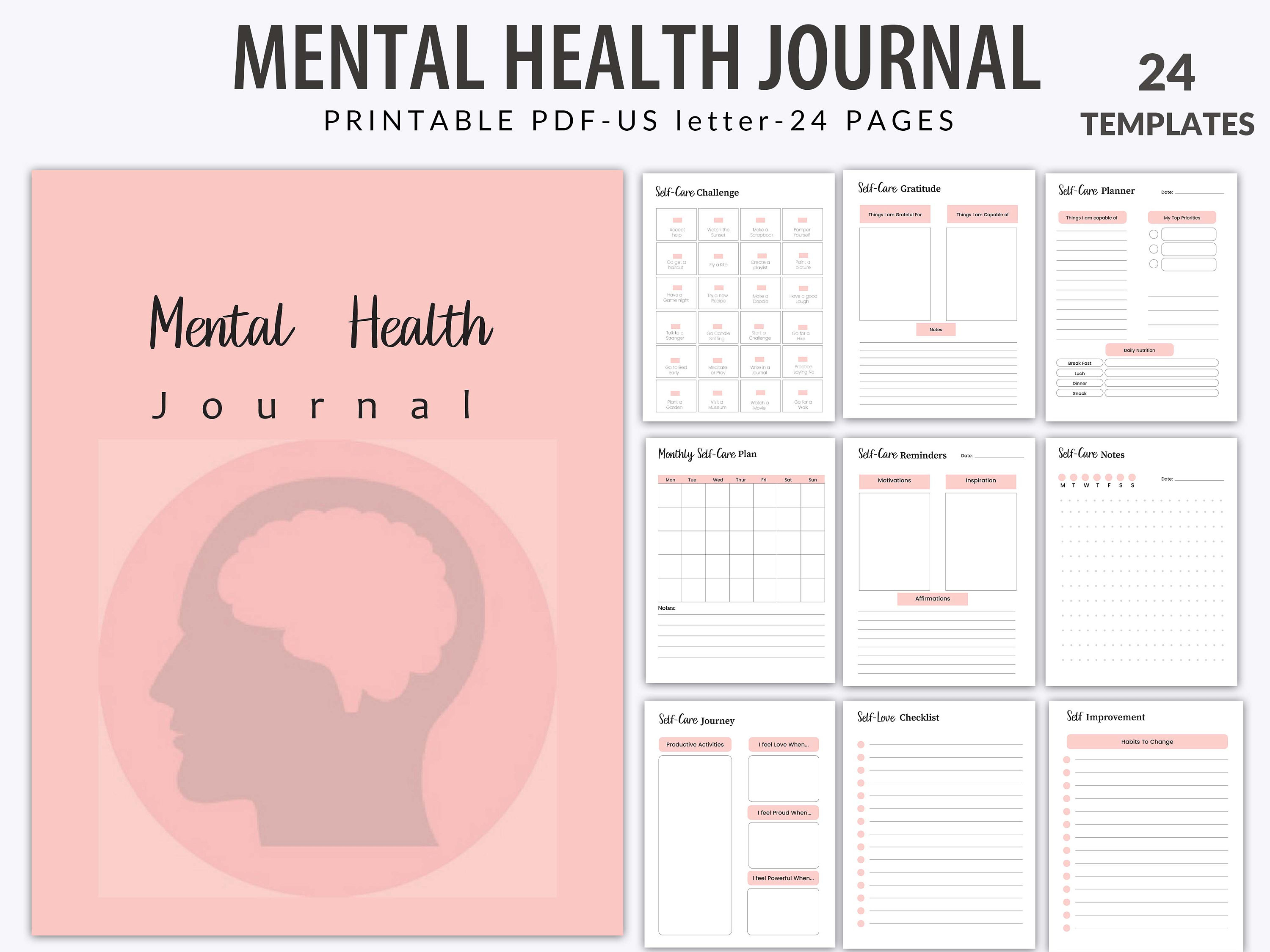 Mental Health Journal Printable, Mental Health Journal, Printable ...