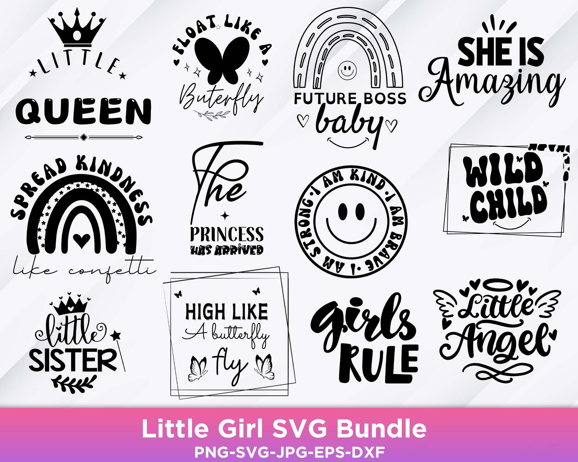 Little Girl Svg Bundle, Little Girl Svg, Little Girl Quotes, Little ...