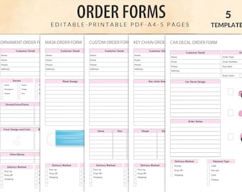 Small Business Forms Bundle, 100% Editable PDF, Order Form Template ...