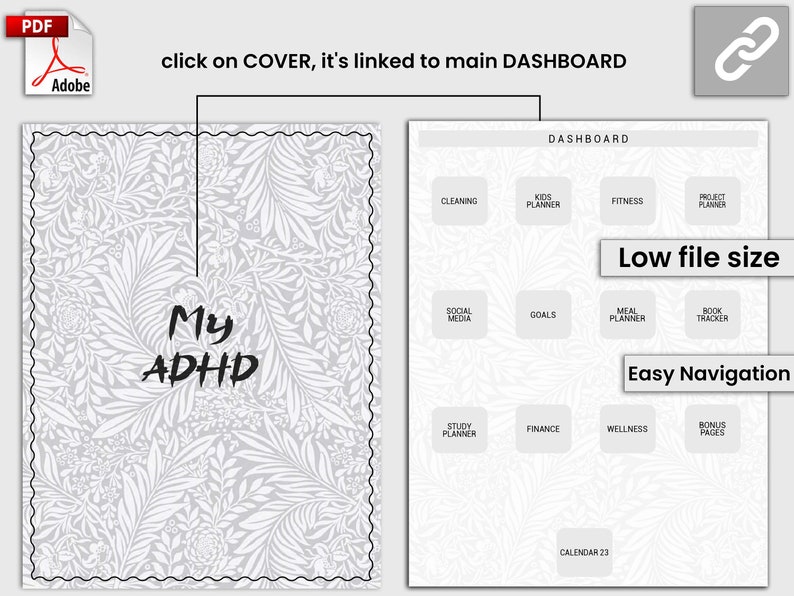 ADHD Planner Adult With 2024 Calendar ADHD Planner ADHD Journal ...